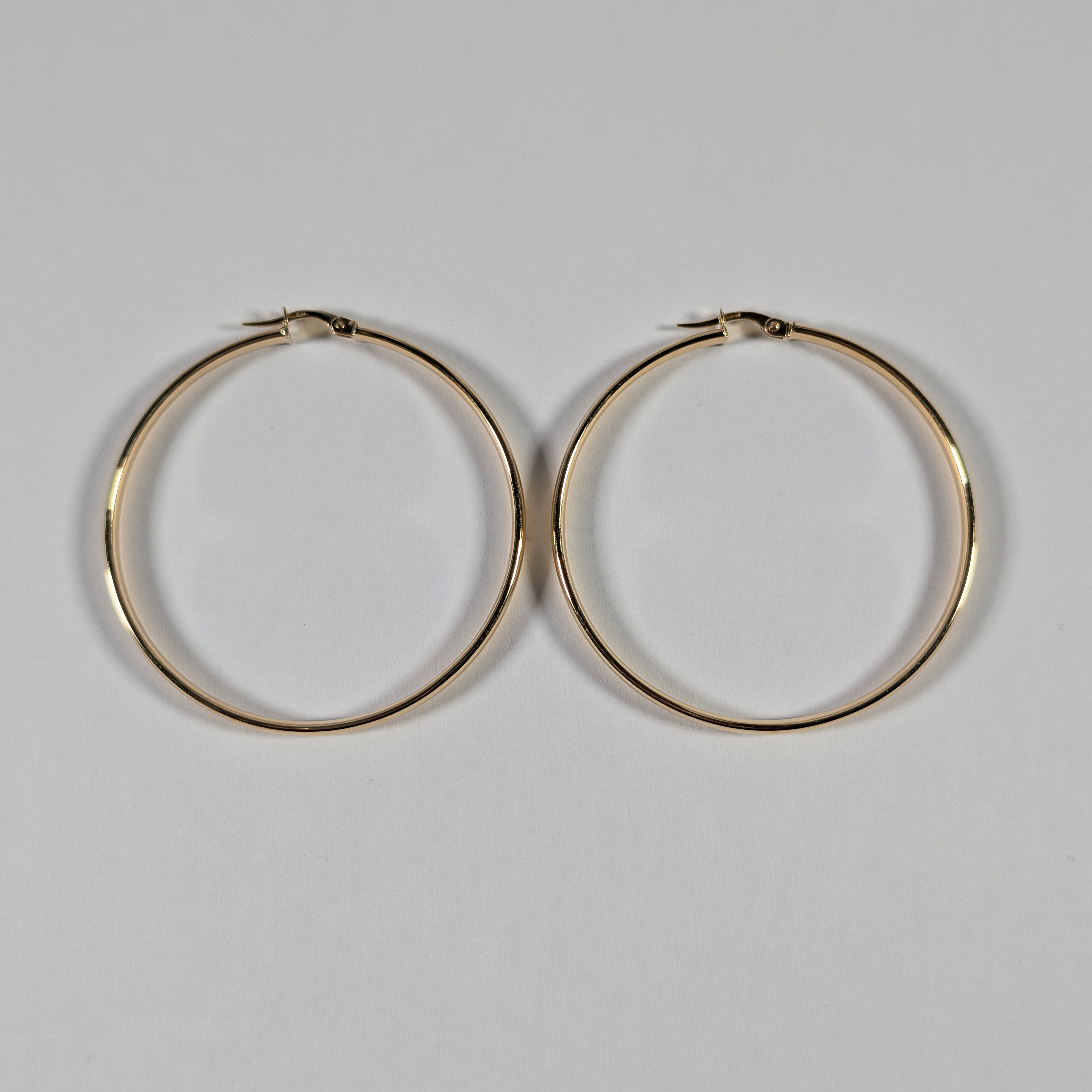 Pre-owned 9ct Gold Plain Big Round Hoop Earrings - Own4Less